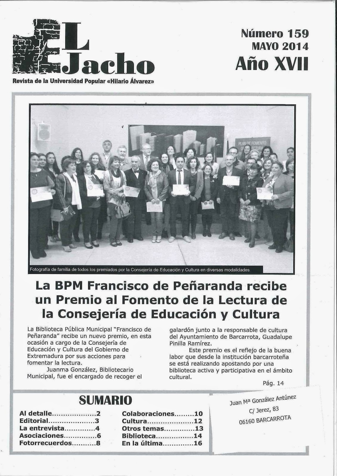 La Biblioteca Municipal De Barcarrota Revista Cultural El Jacho