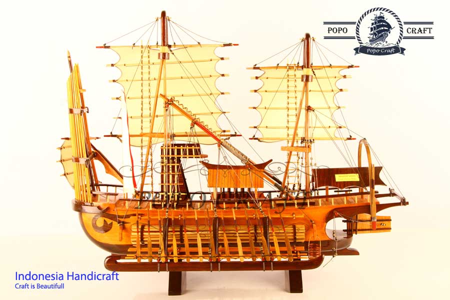 Popo Craft: Miniatur Kapal Majapahit 60 cm