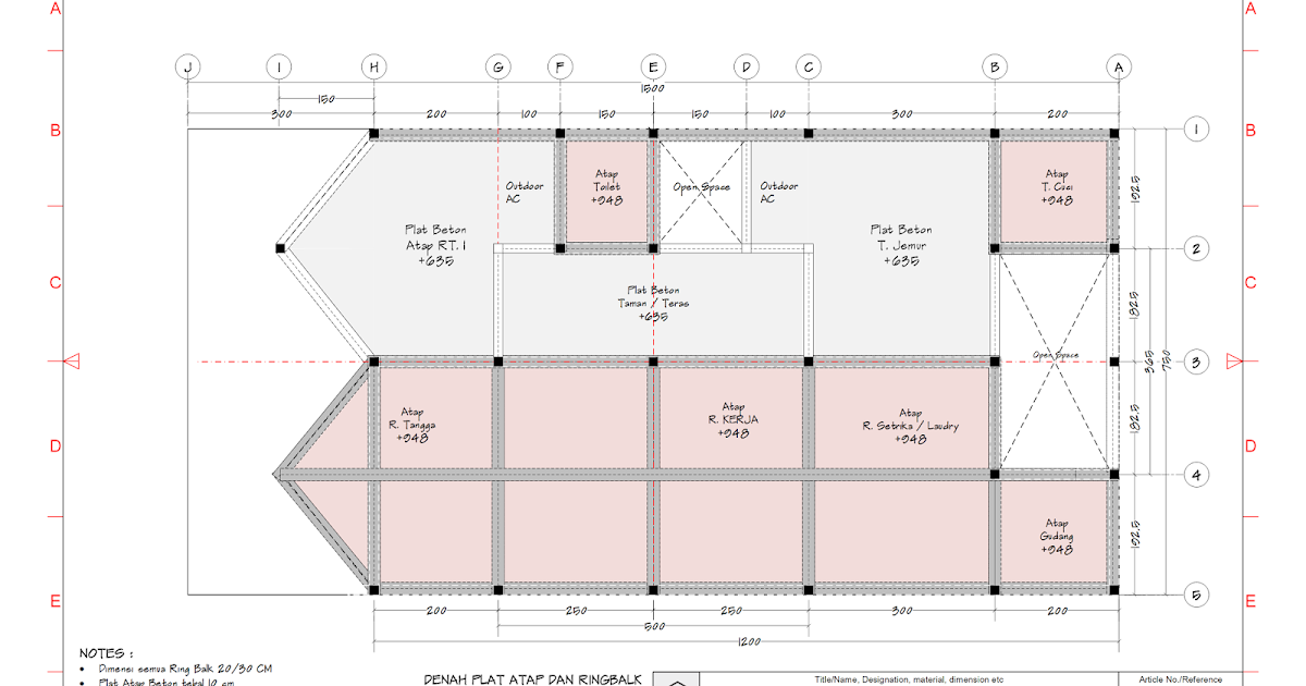 RumahTinggal di Surabaya: 07.04.A. Denah Balok Atap
