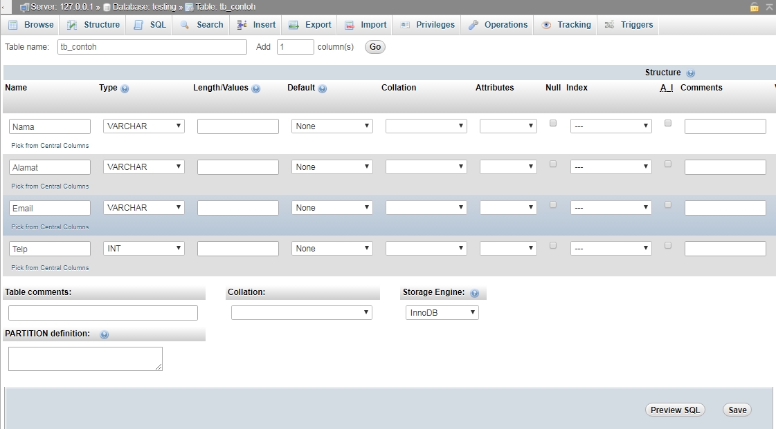 Cara membuat database dan tabel di mysql menggunakan phpmyadmin - Descode