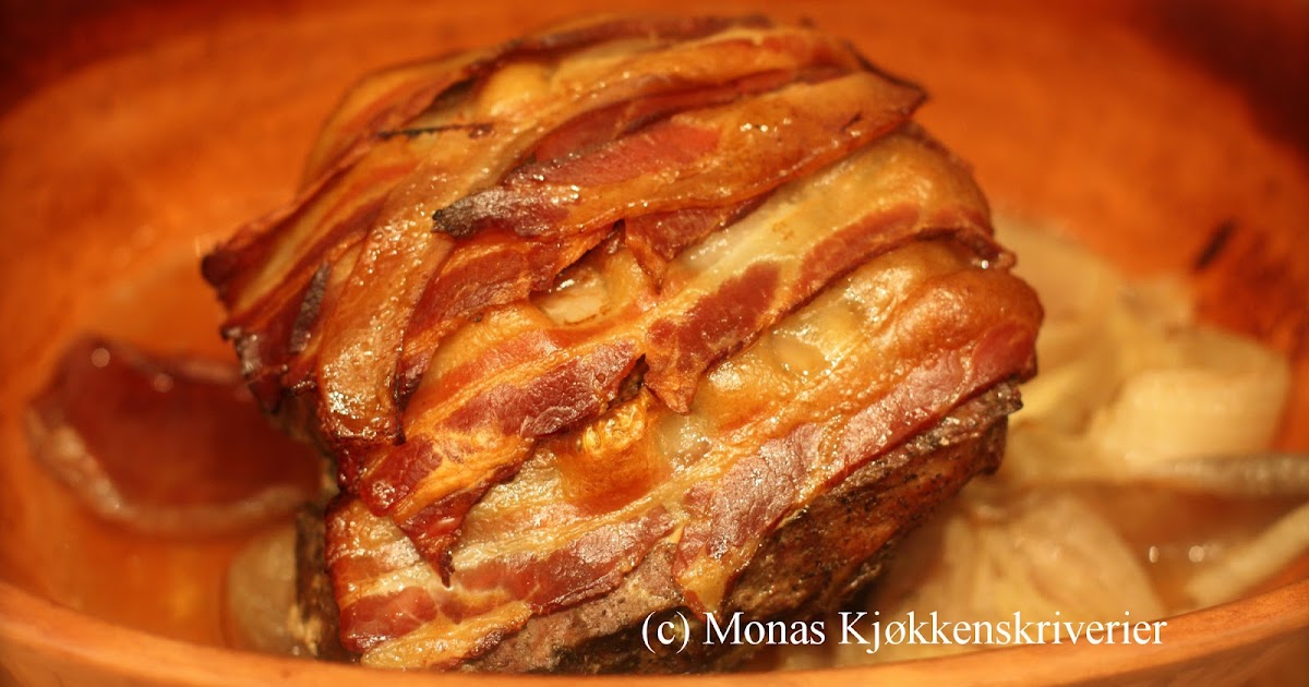Monas Kjøkkenskriverier: Langtidsstekt svinenakke med bacon i leirgryte