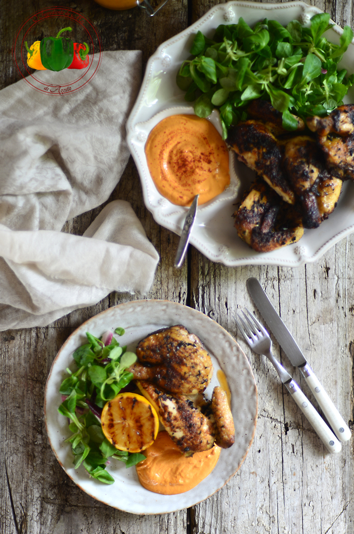 Lemon & Vanilla: Spatchcocked Poussin with Romesco Sauce / Franguinho ...