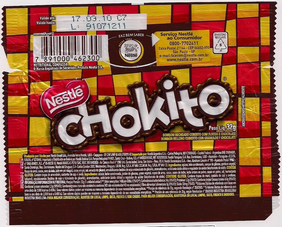 Nestlé Chocolate Wrappers!: Chokito 32g