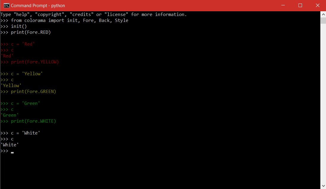 Python Font Color in Console