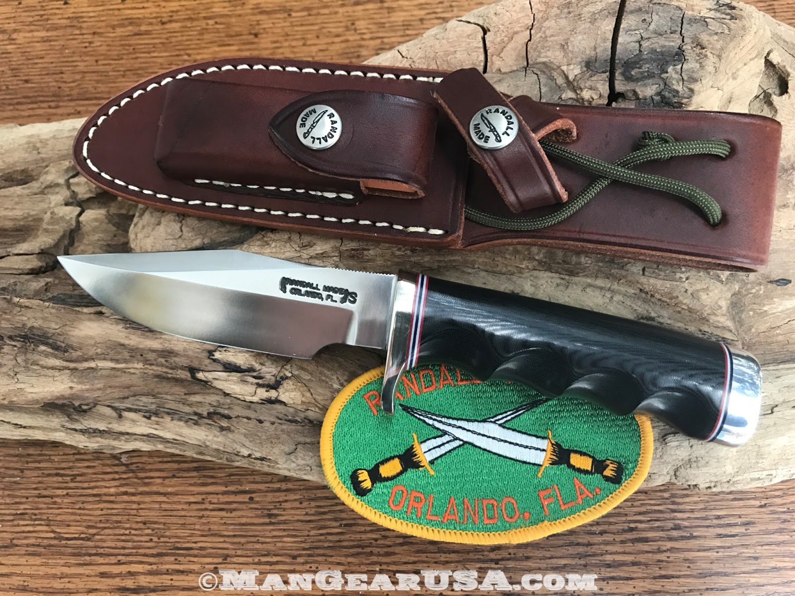 Man Gear: Randall Made Model 23 GameMaster Black Micarta,Finger Grooves