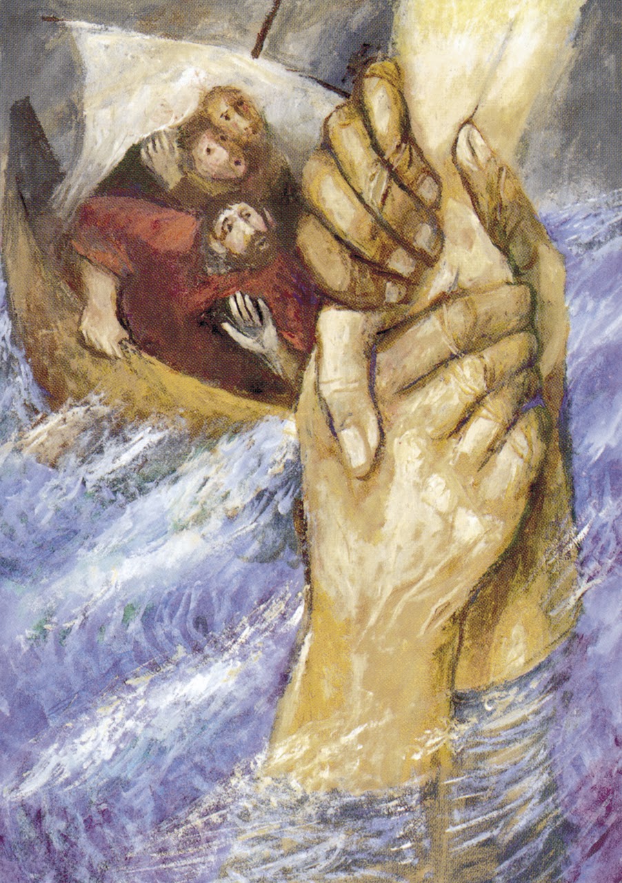 a pilgrim's process: Picture prayers: Sieger Köder - Peter, Jesus, waves...