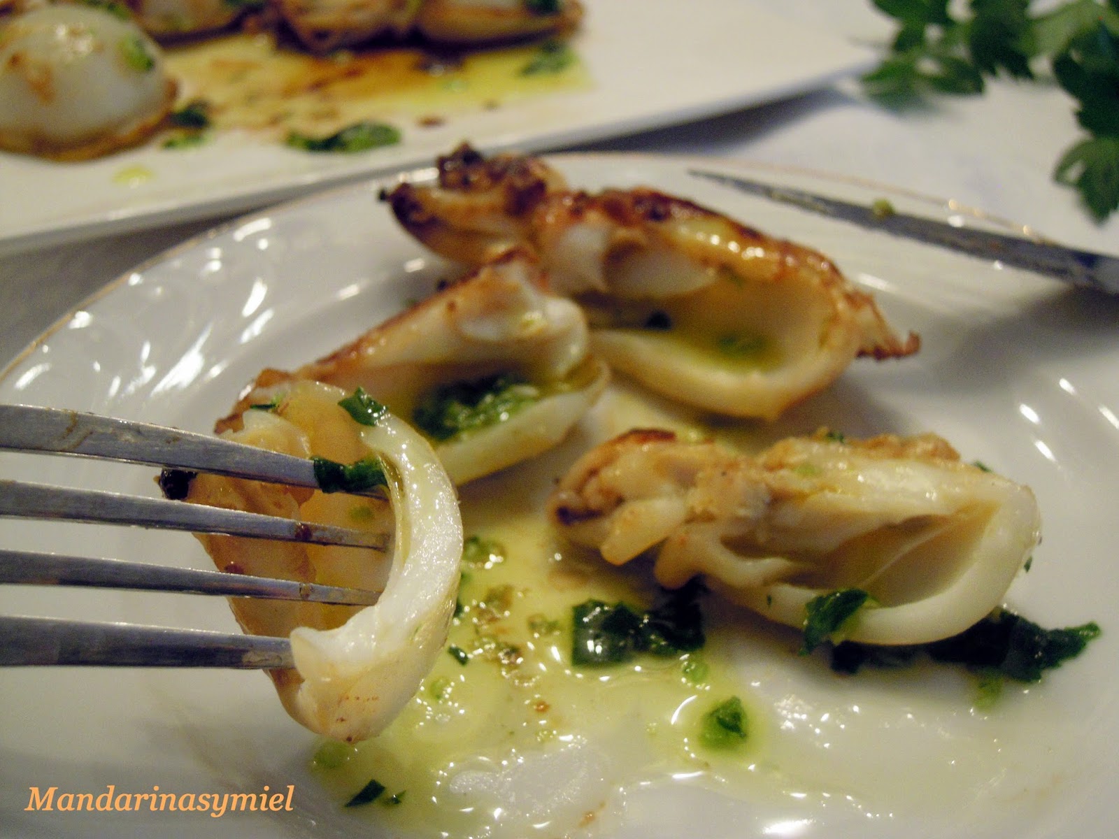 Sepionet a la plancha | Mandarinas y miel