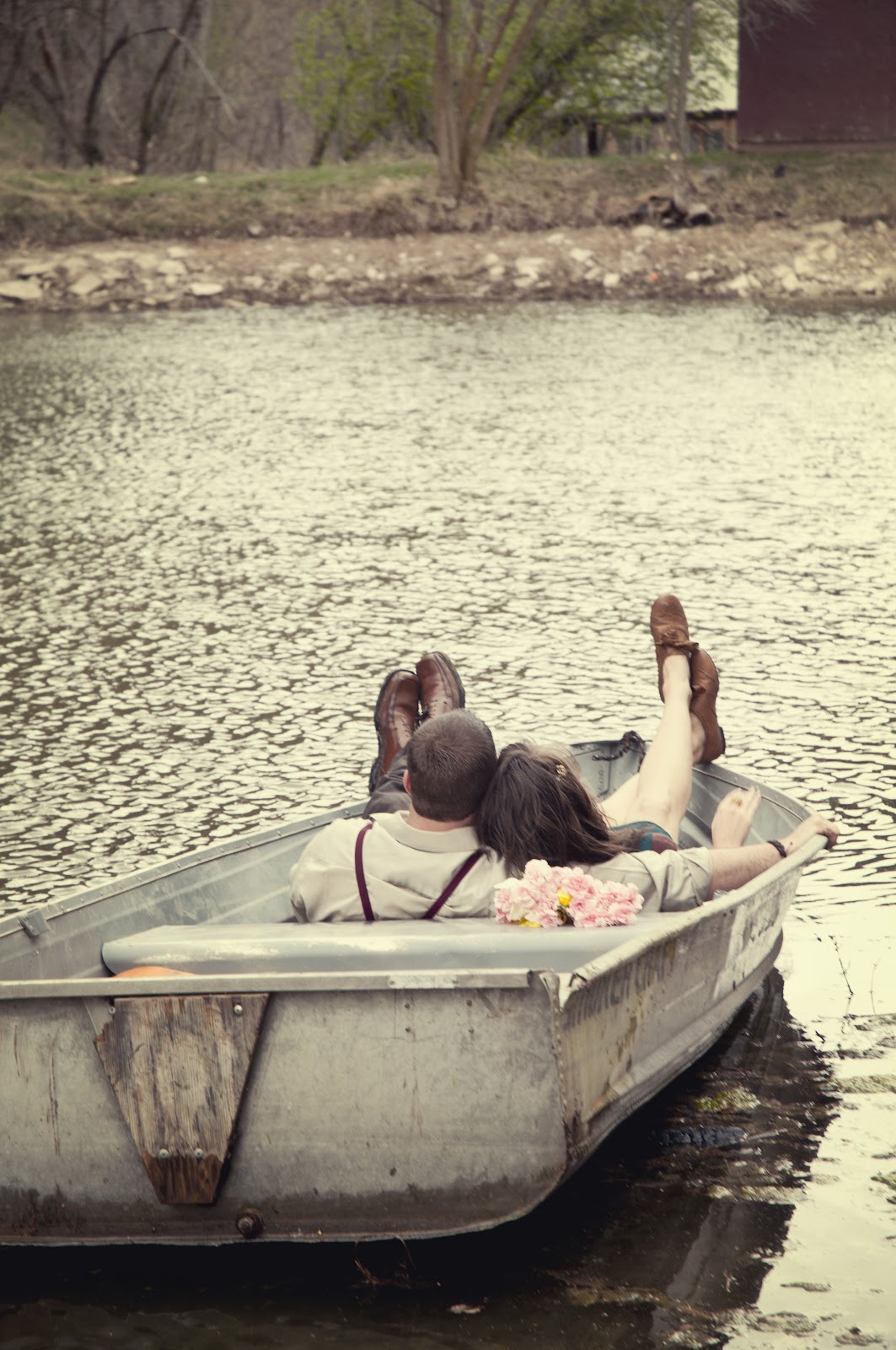 Bladh Photography: Engagement shoot with a row boat and bike