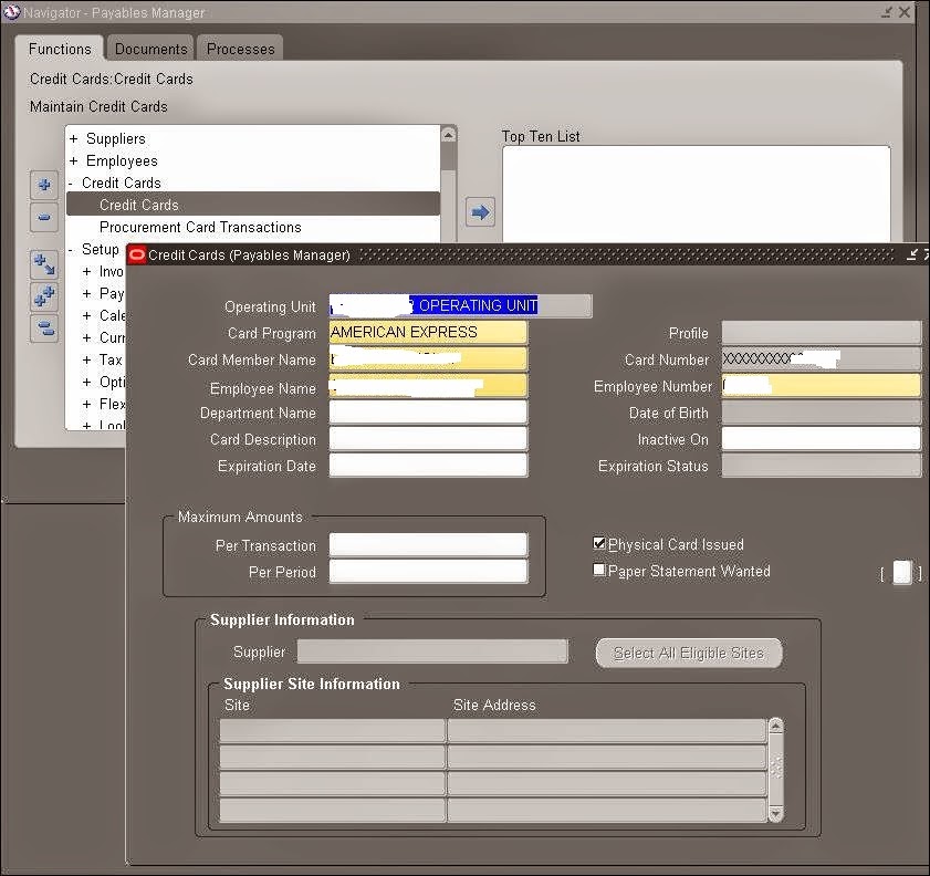 Oracle applications - Surendranath Subramani: Oracle Credit card and ...