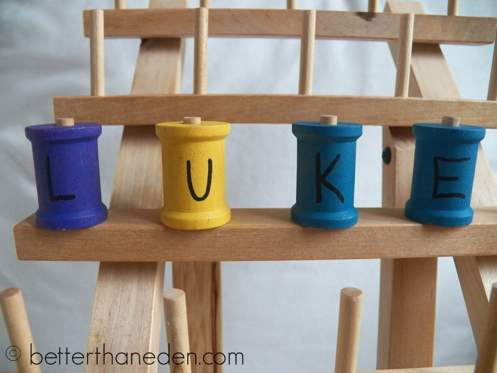A (simple, I promise!) DIY Wooden Spool Sorting Toy - Mary Haseltine