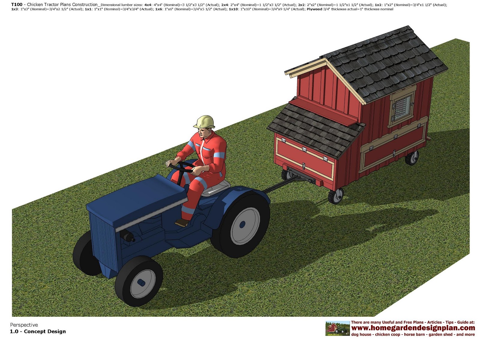 home garden plans: T100 - Chicken Tractor Plans - Chicken Trailer Plans ...