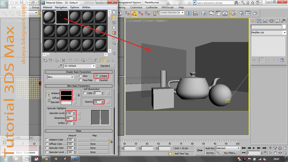 Arquitectura y representación: Tutorial 3DS Max: material cristal