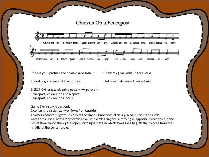 Chicken on a Fencepost - Music a la Abbott - Amy Abbott - Kodály ...