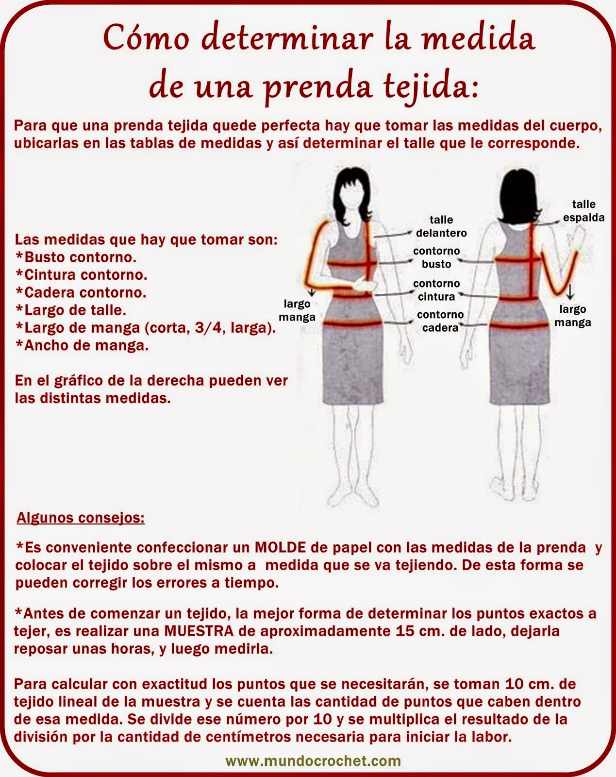 Como calcular las medidas de las prendas tejidas