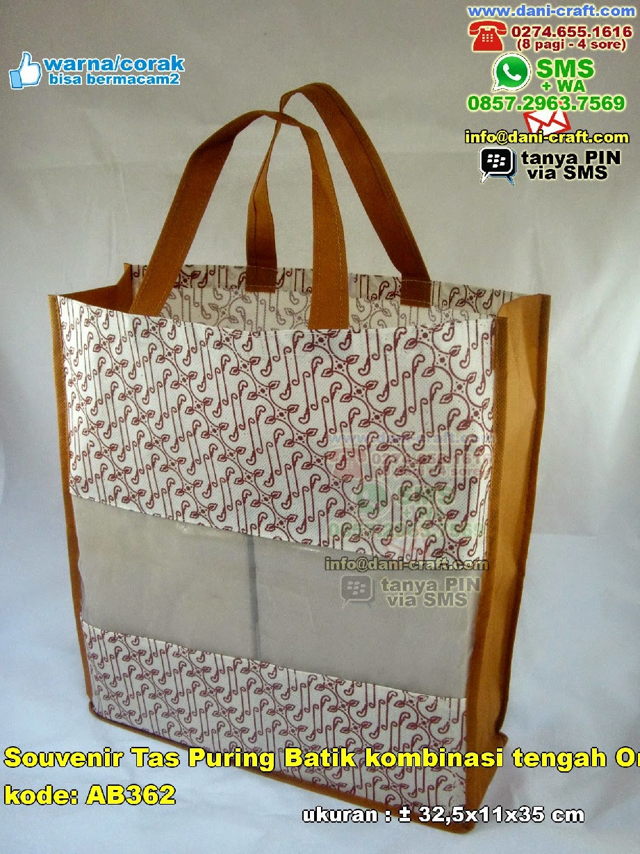 Souvenir Tas Puring Batik Kombinasi Tengah Organdi | Souvenir Pernikahan