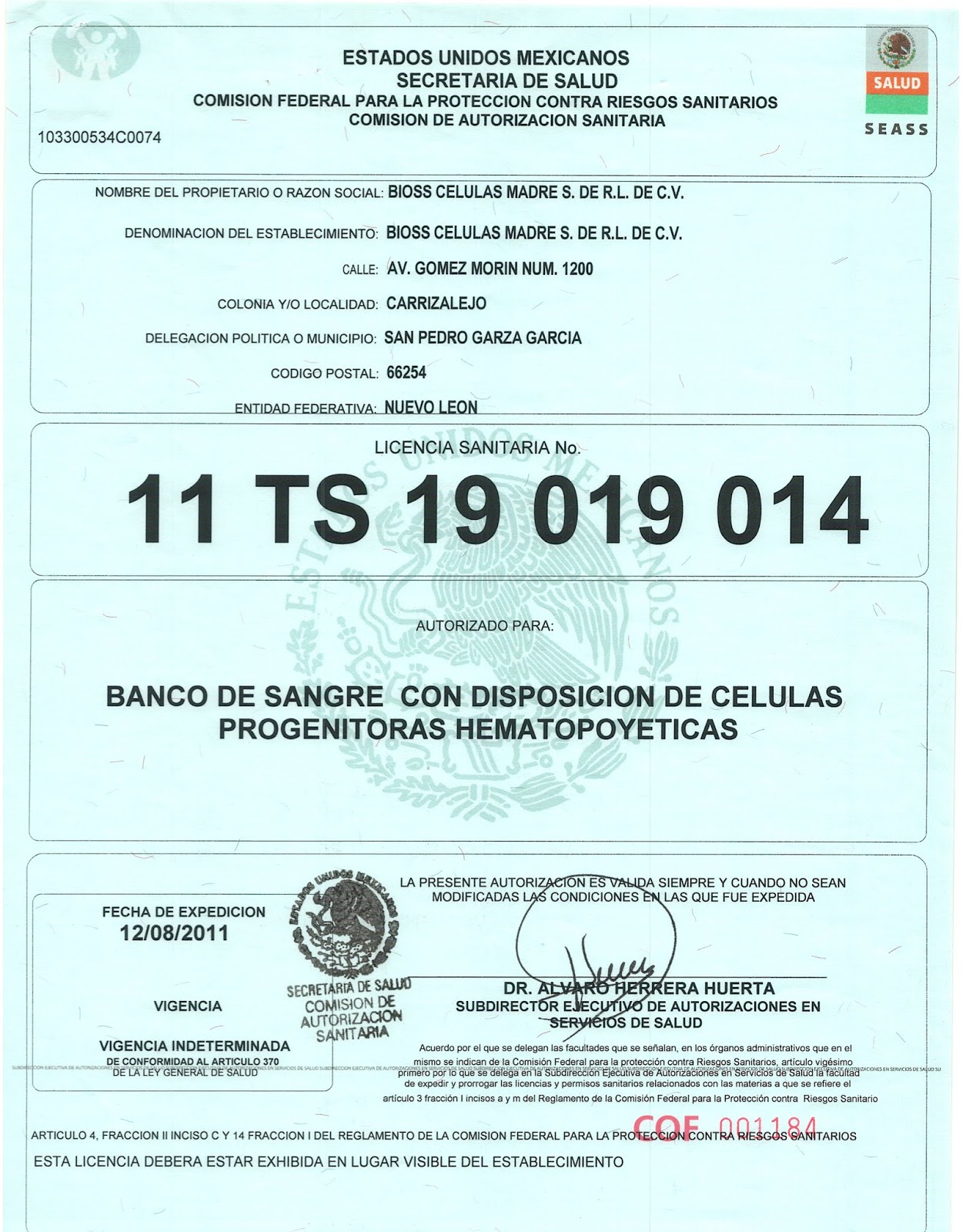 Una Idea Una Mente CrEaTiVa: Trámite de Licencia Sanitaria