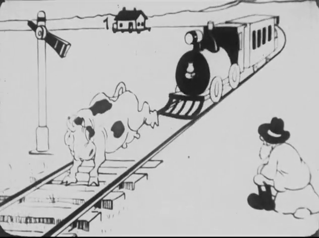 Tralfaz: Cow vs Train Silently