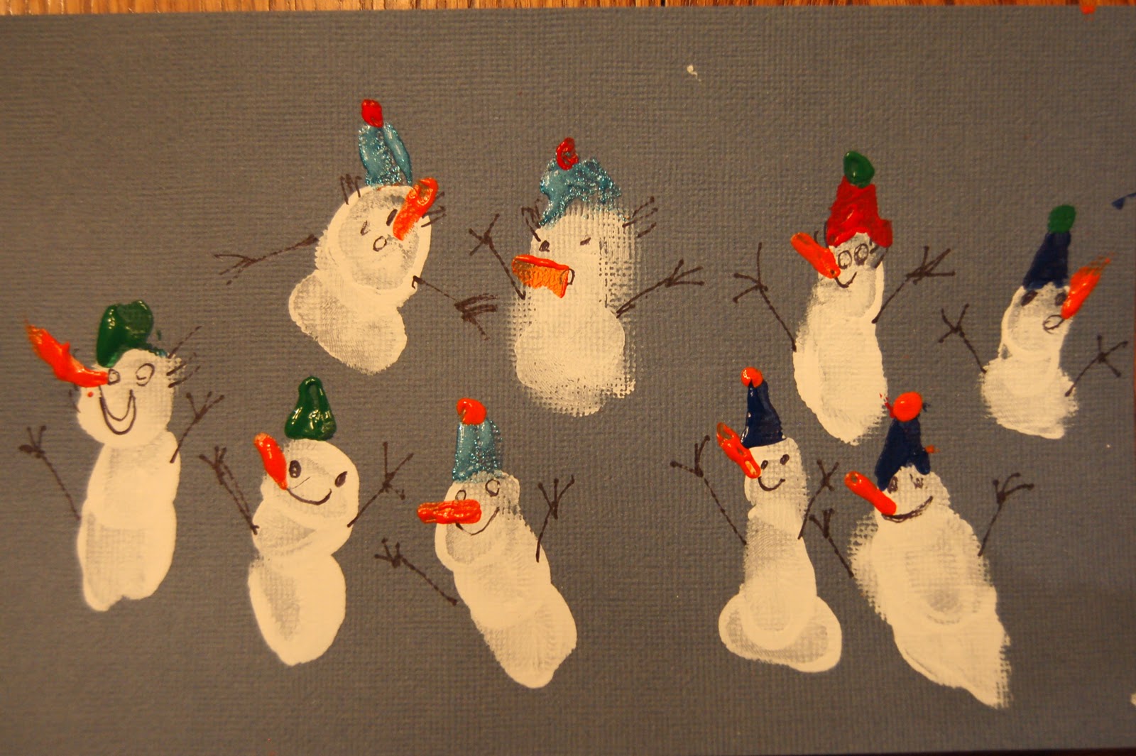 Fingerprint Snowmen - I Heart Crafty Things