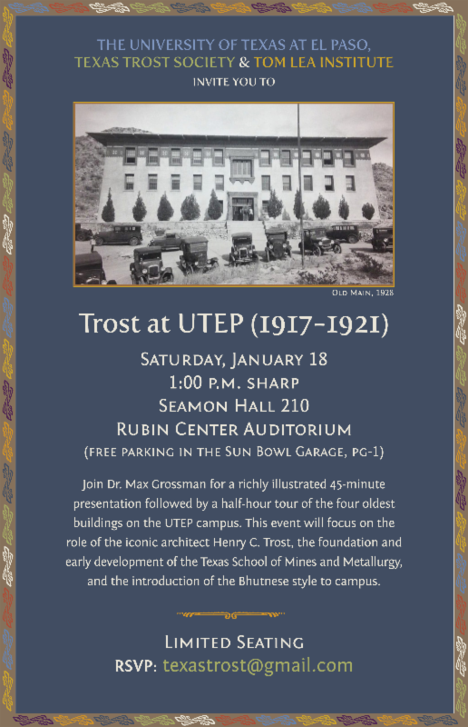 Texas Mountain Trail Daily Photo: Architecture of Henry Trost and UTEP