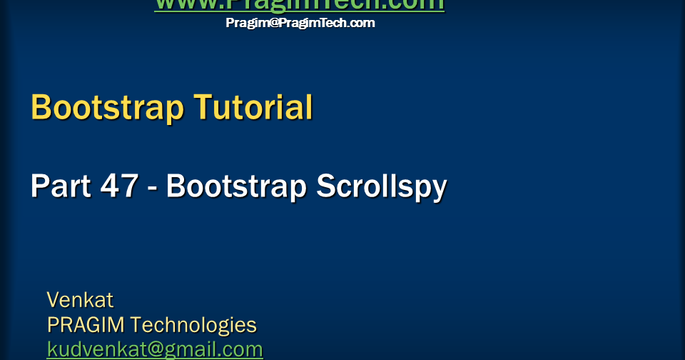 Sql Server Net And C Video Tutorial Bootstrap Scrollspy