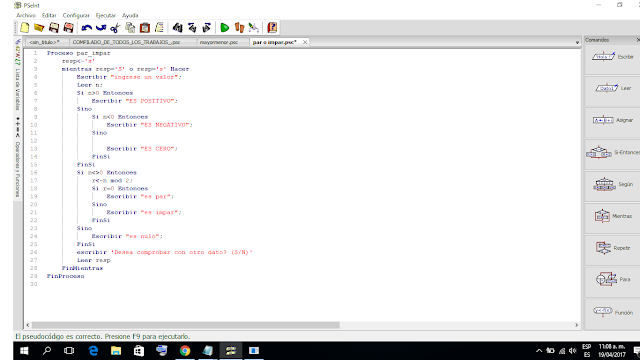 LÓGICA Y ALGORITMIA : CODIGOS PSEINT