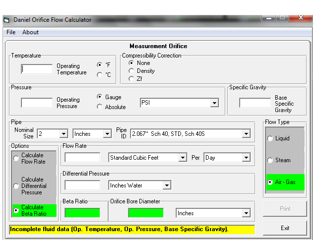 Orifice Flow Calculator