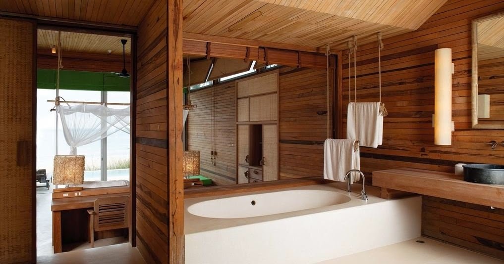 Baños con paredes de madera - Colores en Casa