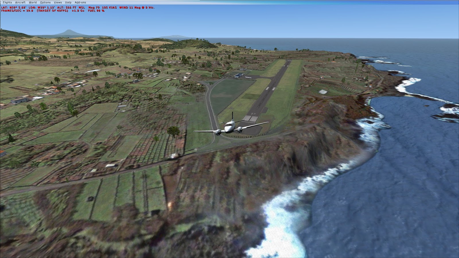 MS Flight Simulator X: Tropical Sim, Horta LPHR to Lajes LPLA field ...