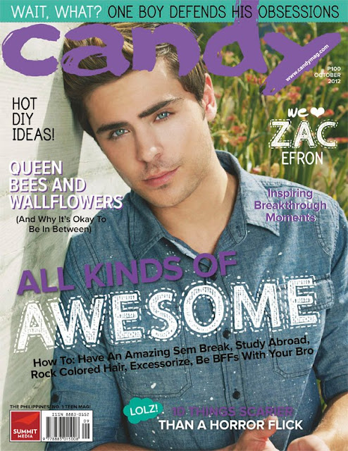 Turtz on the Go: Zac Efron Covers Candy Magazine October 2012 Issue