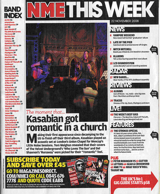 Jade Marriott-Lodge AS MEDIA: Analysing the Contents Page of NME