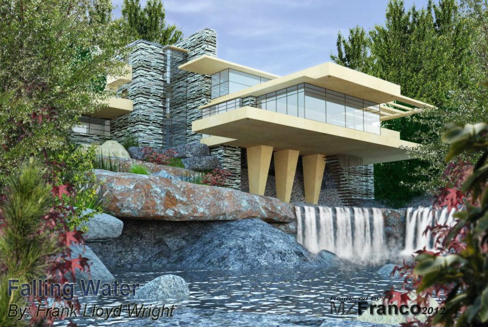 SKETCHUP TEXTURE: FALLING WATER HOUSE CHALLENGE ENTRY