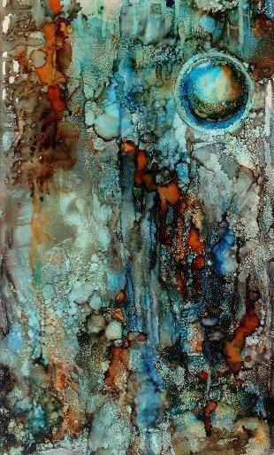 Lou Jordan Fine Art: Original Alcohol Ink Contemporary Abstract Cosmos ...