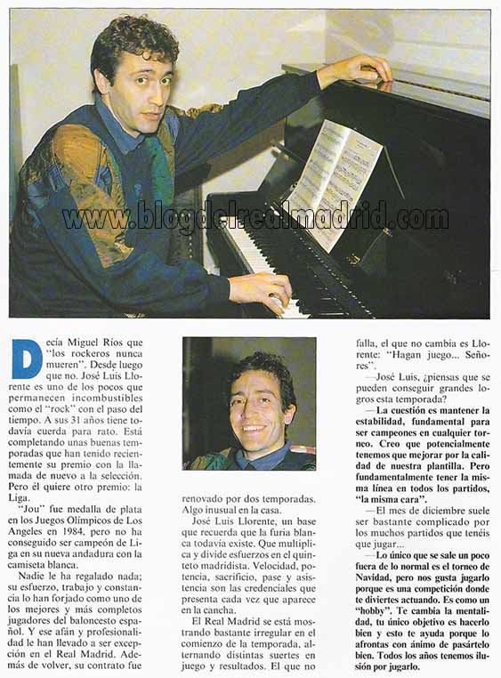 José Luis Llorente - Revista Oficial Real Madrid (1991) | Blog del Real ...