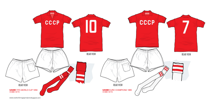 Football teams shirt and kits fan: Soviet Union 1958 thru 1960 Home Kits