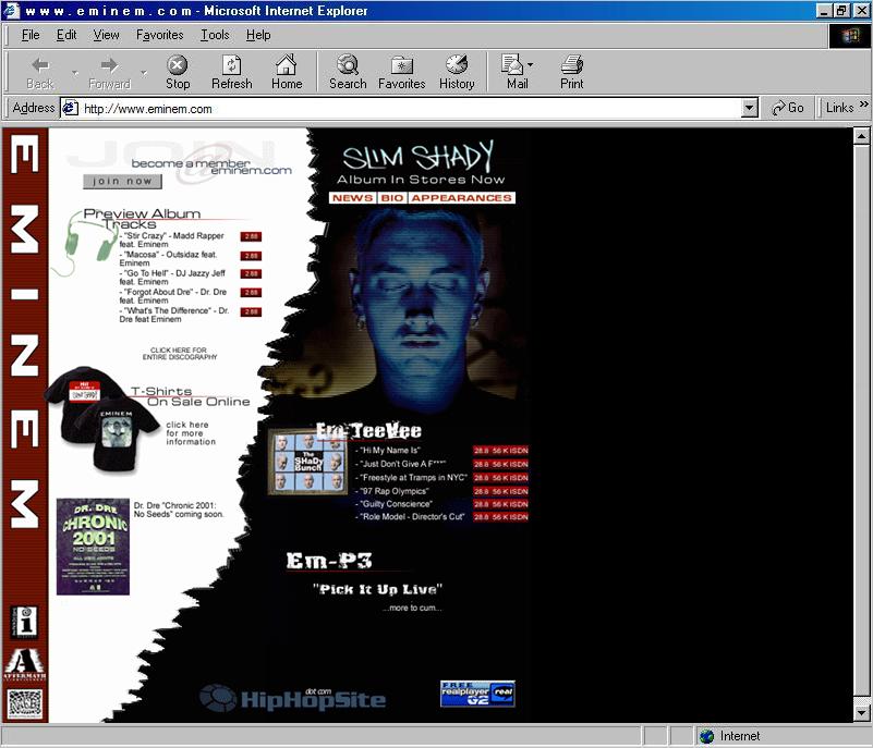 Curiosidades: Eminem Official Site ao longo dos anos | The Eminem Show ...