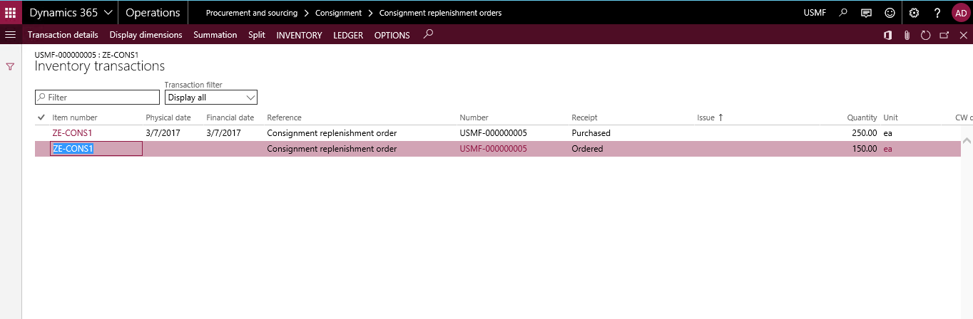 Dynamics 365: Consignment inventory functionality in dynamics 365