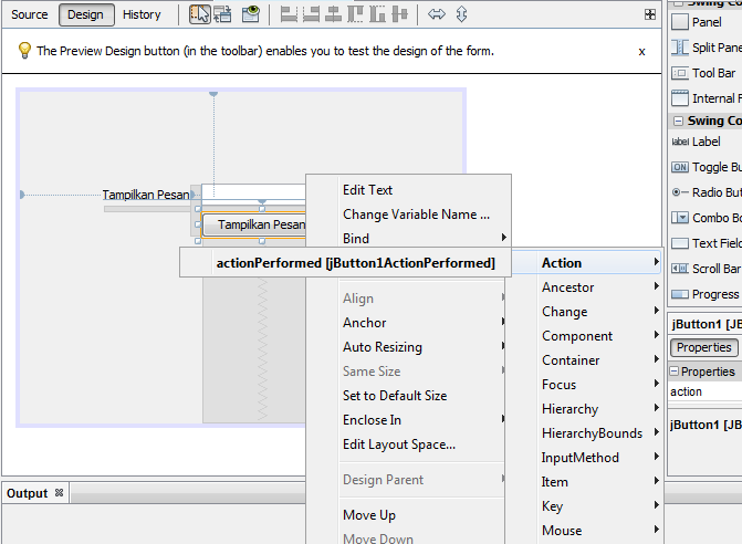 Netbeans Penggunaan JLabel,JTextField,JButton
