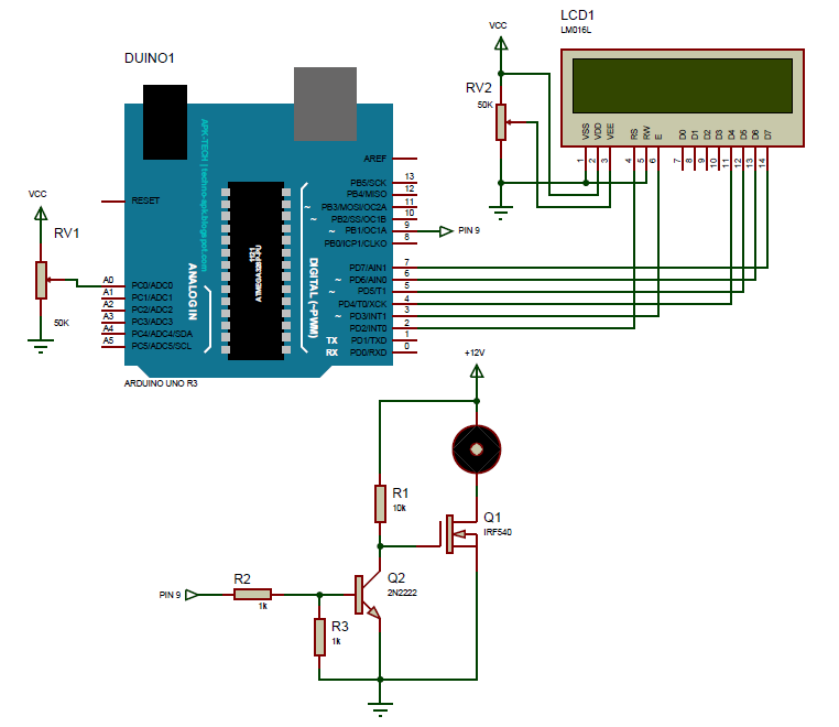 Koneksi Arduino UNO dengan LCD