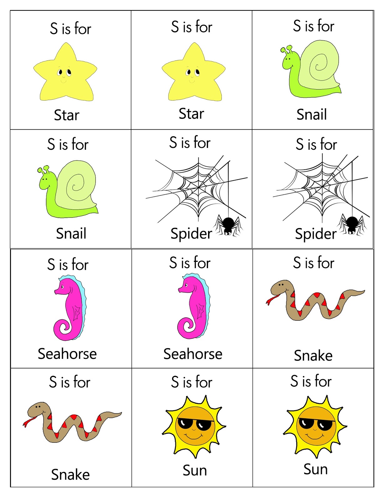 Glimmercat Education: Letter of the Week for S