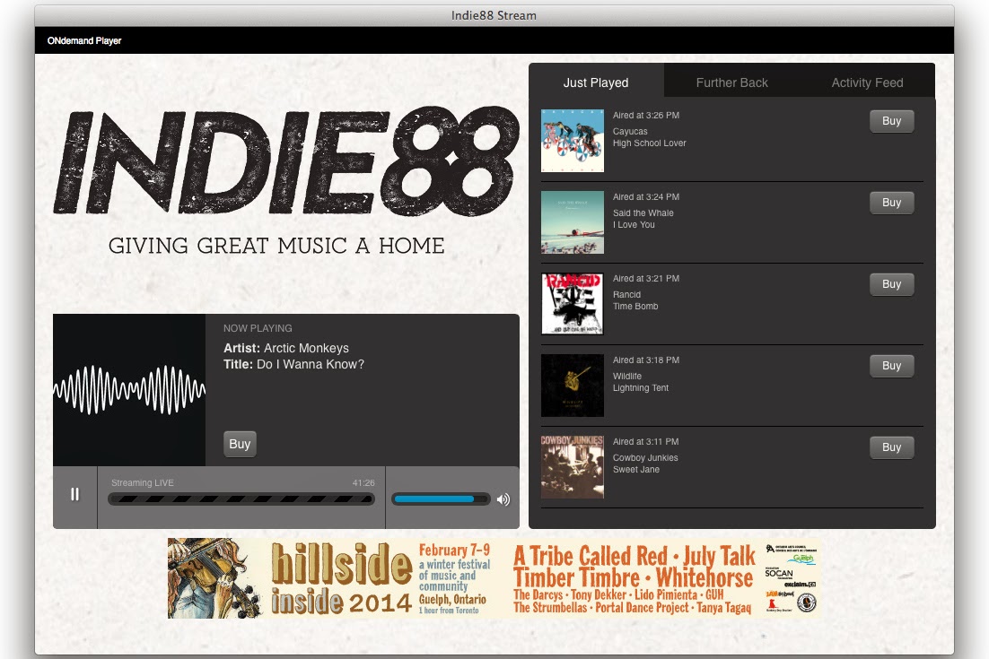 Jeff in TO: Indie 88 - Giving Great Music a Home