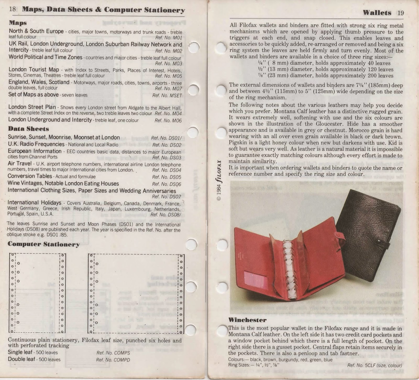 Philofaxy: Filofax Catalogue 1984