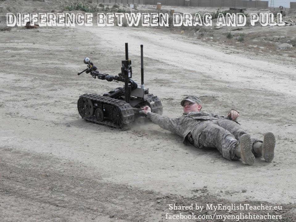 IMAGENS E INFOGRÁFICOS EM INGLÊS: Imagem - Diferença entre DRAG e PULL
