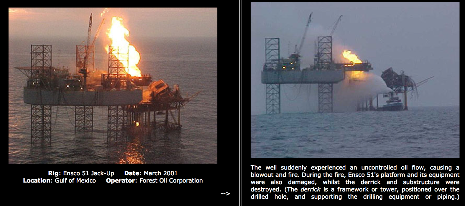 Ensco 51: piattaforma Forest Oil scoppiata in Louisiana - No all'Italia ...