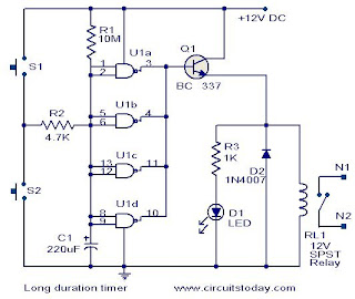 Quad 2 input CMOS IC 4011 Timer Circuit - My electronic