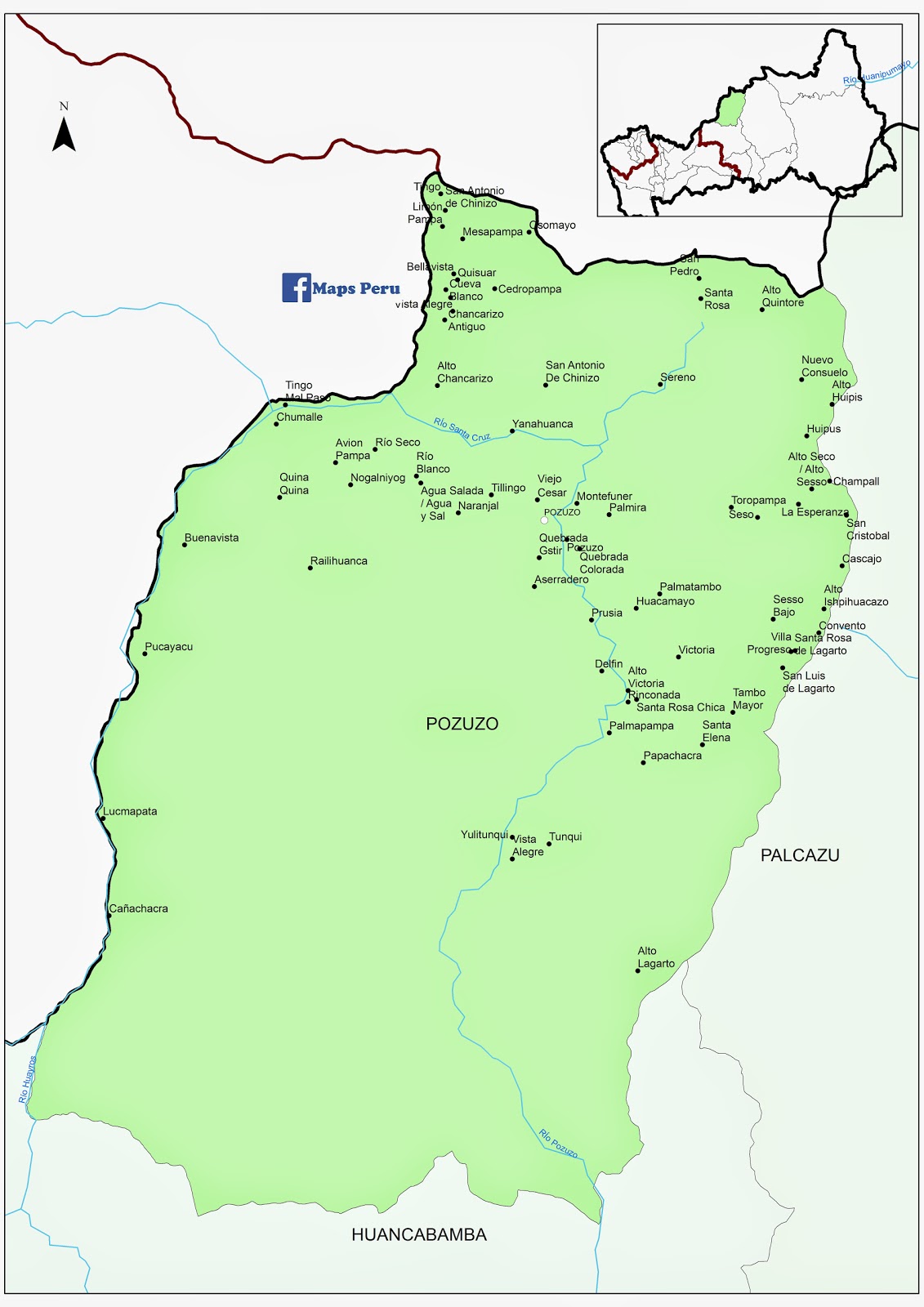 Todo los mapas: Distrito de Pozuzo
