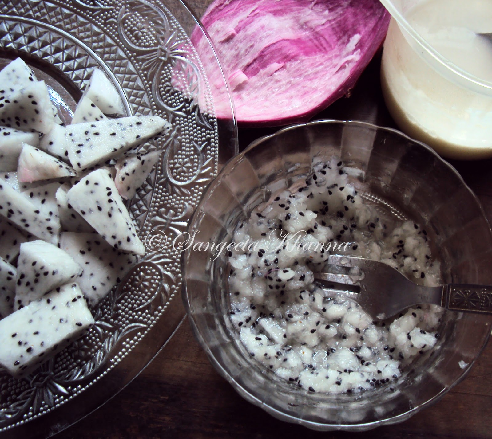 Dragon fruit and an angelic dessert | a dessert with dragon fruit and ...