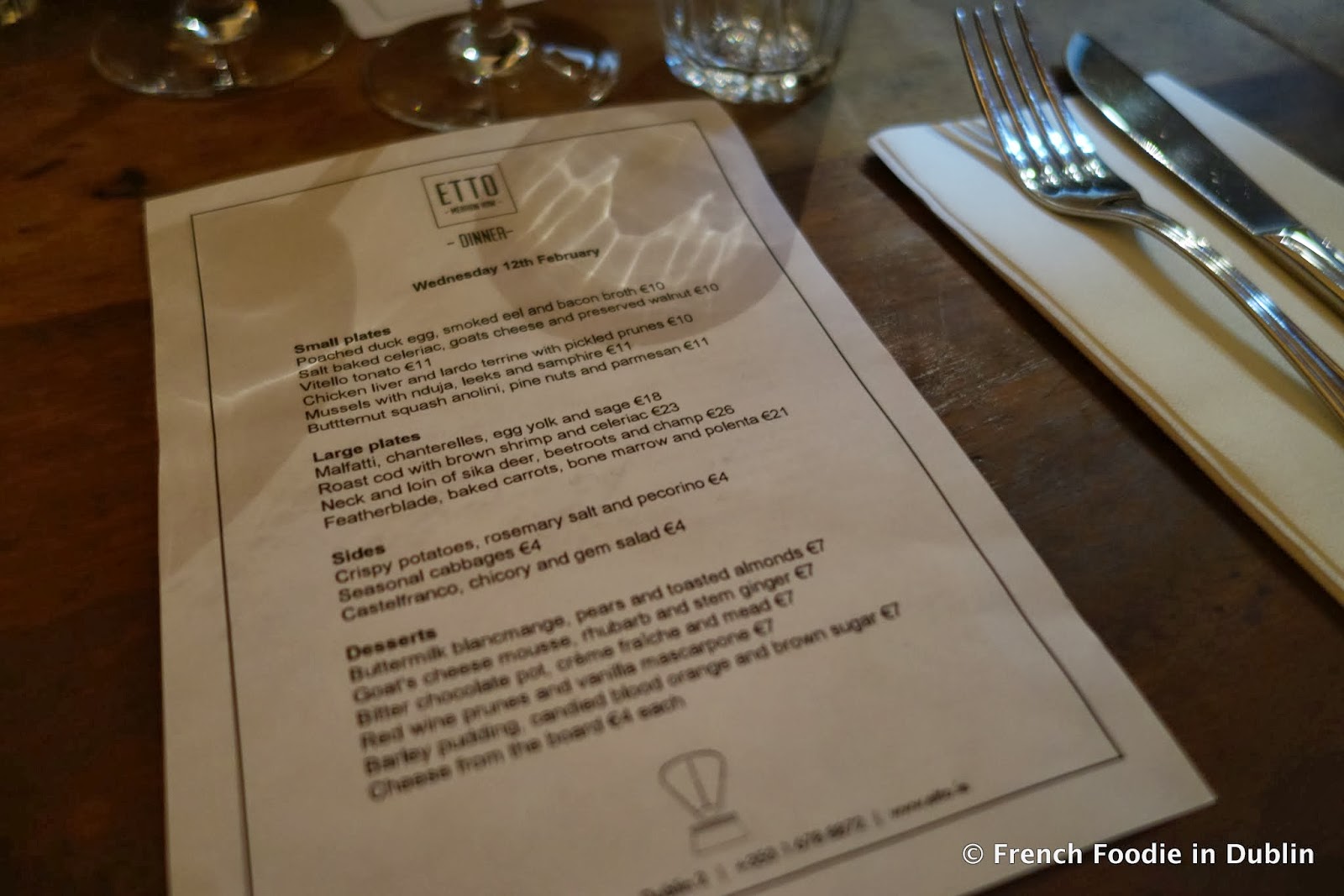 Etto, 18 Merrion Row, Dublin 2 | French Foodie in Dublin - Food Blog ...