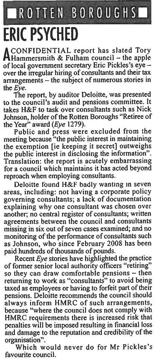 The Cowan Report: H&F Conservatives' Thirteenth Appearance In Rotten ...