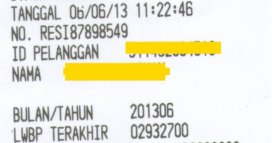 Contoh struk PLN memakai printer Mobile ~ Loket Resmi Pembayaran Online