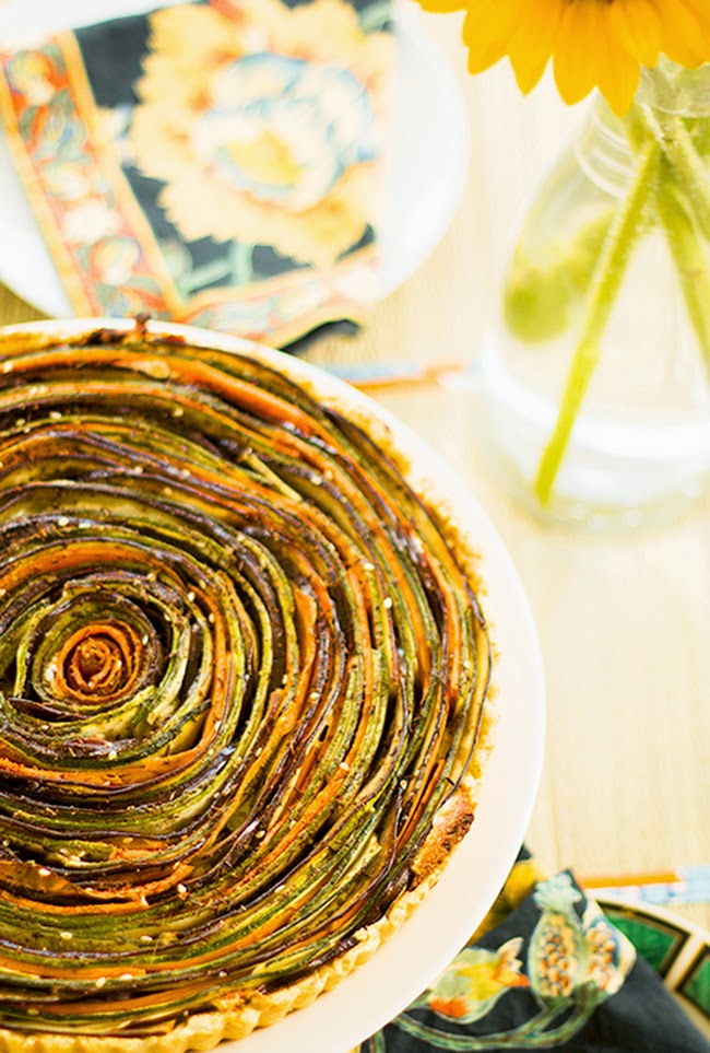 vegetable spiral tart - A Bit Wholesomely